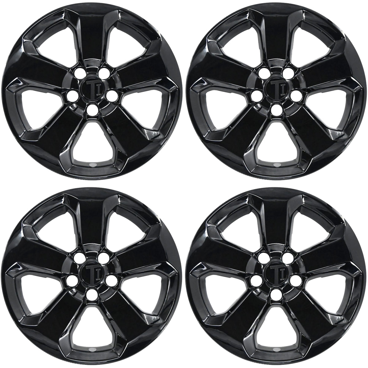 Trim Illusion Gloss Black Wheel Skins, Snap-on Hubcap Overlays for 5-S